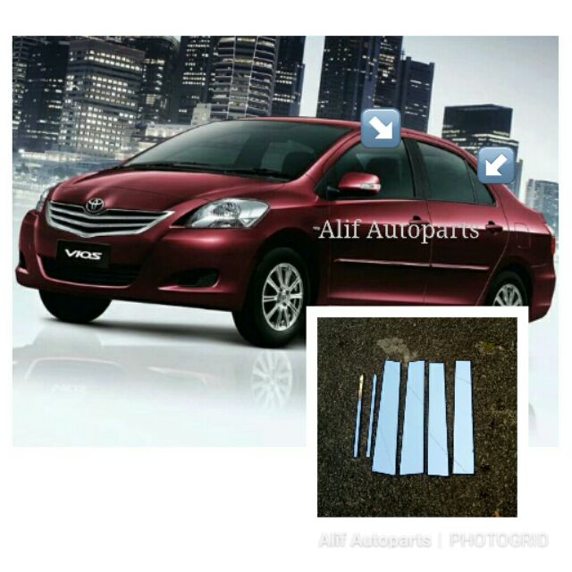 💥READY STOCK💥 Pillar Tiang Pintu Door Krom Chrome Toyota Vios 08 - 13 ...
