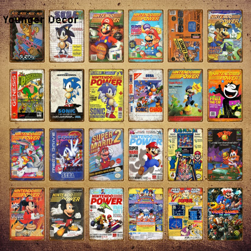 Japan Video Game Poster Nintendo Power Super Mario Wall Sticker Sega ...