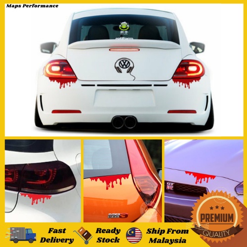 Red Blood Bleeding Car Sticker Reflective Car Decals Rear Front ...
