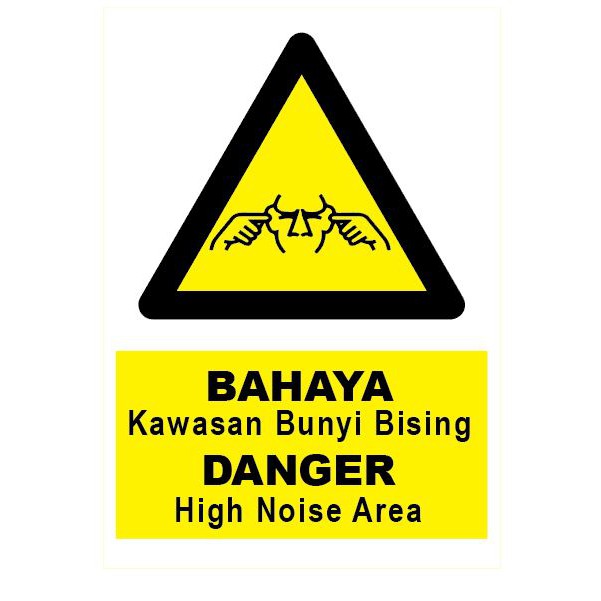Danger High Noise Area Sticker Bahaya Kawasan Bunyi Bising Sticker ...