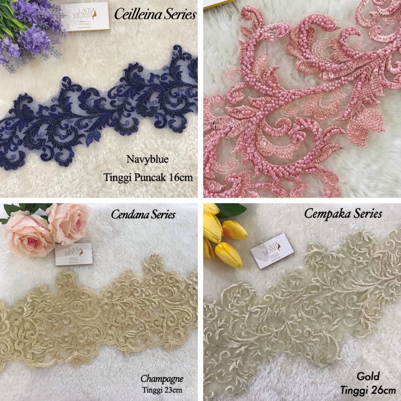 🔥READYSTOK 🔥LACE MEWAH BORDER LACE Siap Sequin & Manik TINGGI & MURAH ...