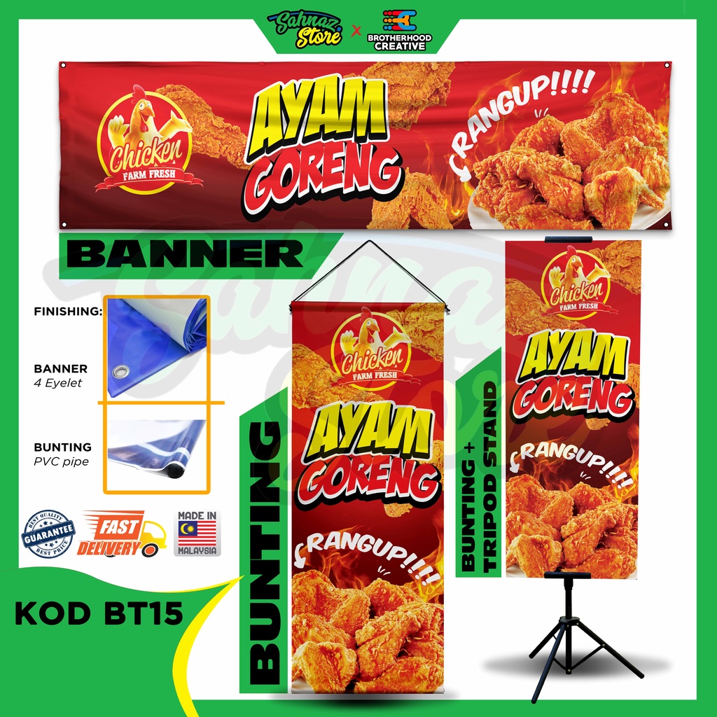 Bunting Ayam goreng rangup Banner produk / perkhidmatan anda High ...