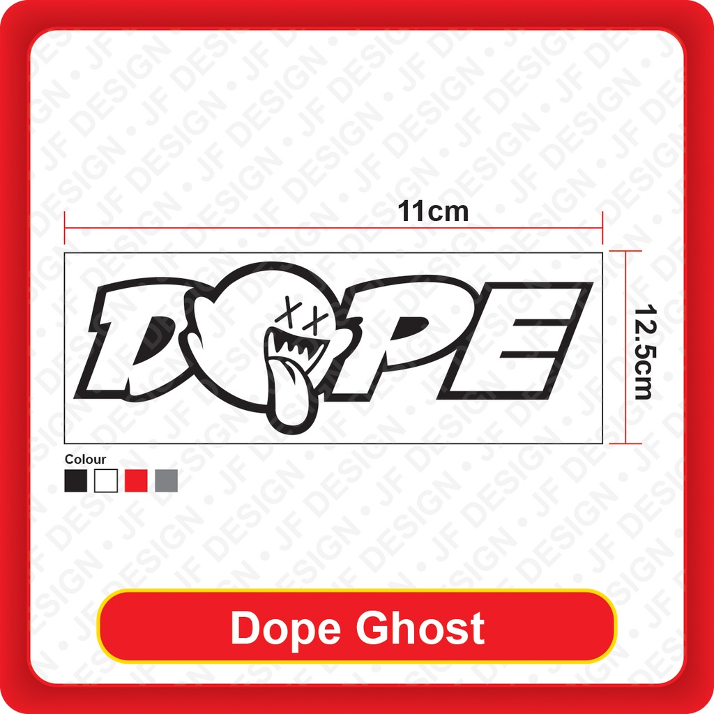 Quality Car Sticker Dope Ghost [11cm x 12.5cm][Sticker Cutting][Black ...