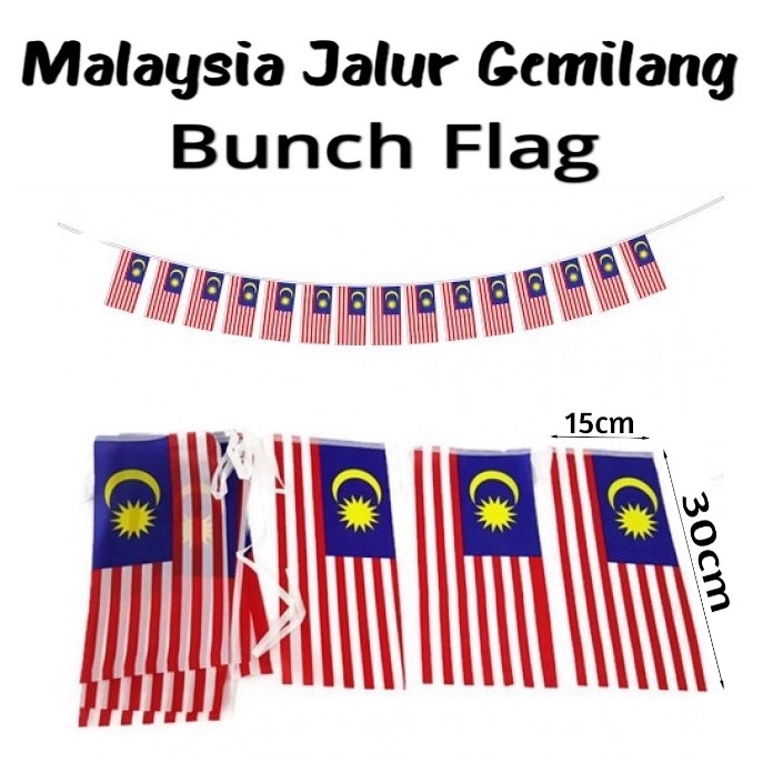 Malaysia Bunch Flag - 12 In 1 30cm x 15cm | Shopee Malaysia
