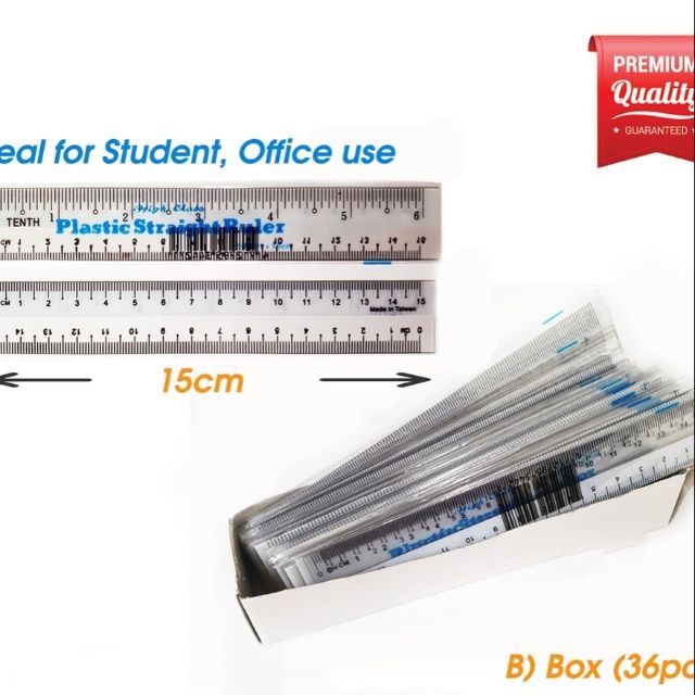 Plastic Straight Ruler 15cm (Box=36pcs) | Shopee Malaysia