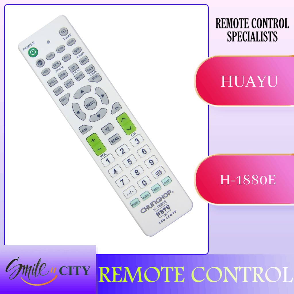 Rm 1880e Chunghop Universal Lcd Led Tv Remote Control Shopee Malaysia