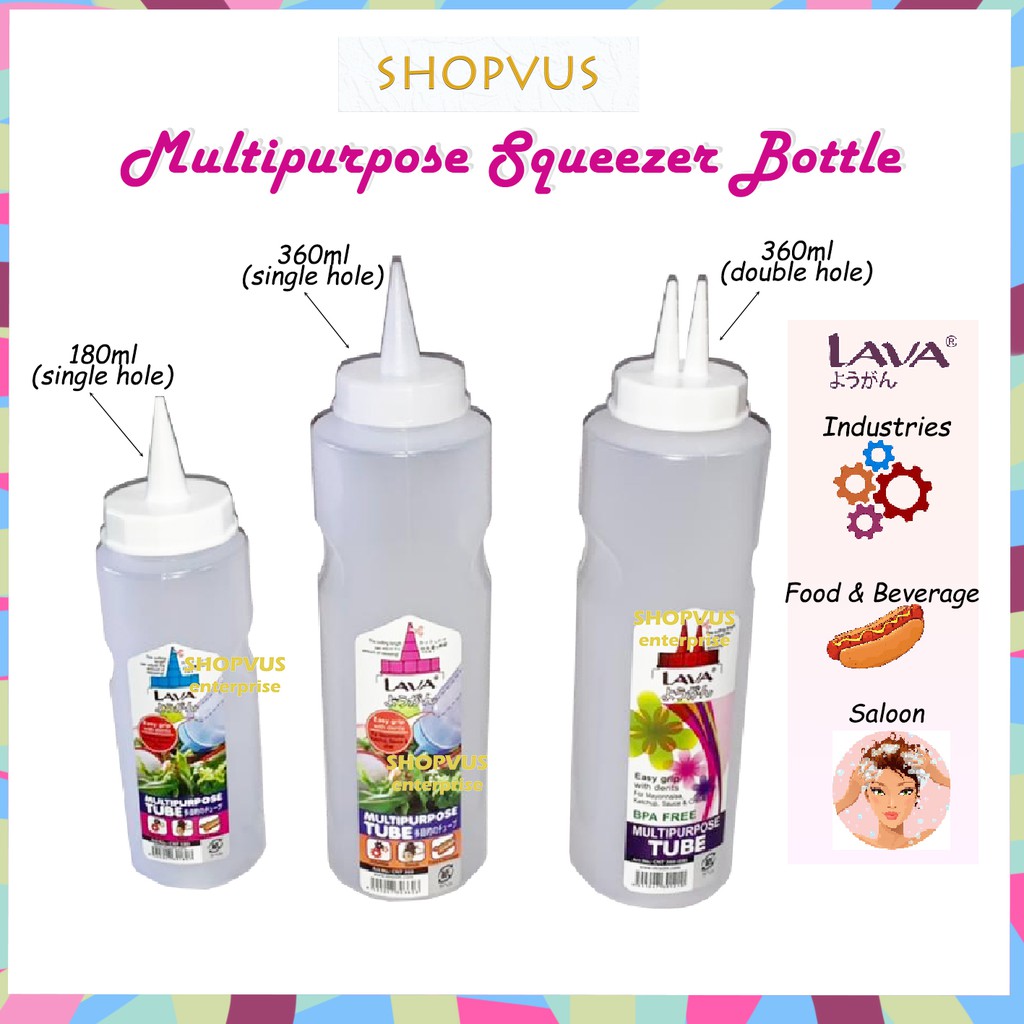 [LAVA] Multiprpose Tube Bottle / Sauce Squeezer Bottle / Sauce ...