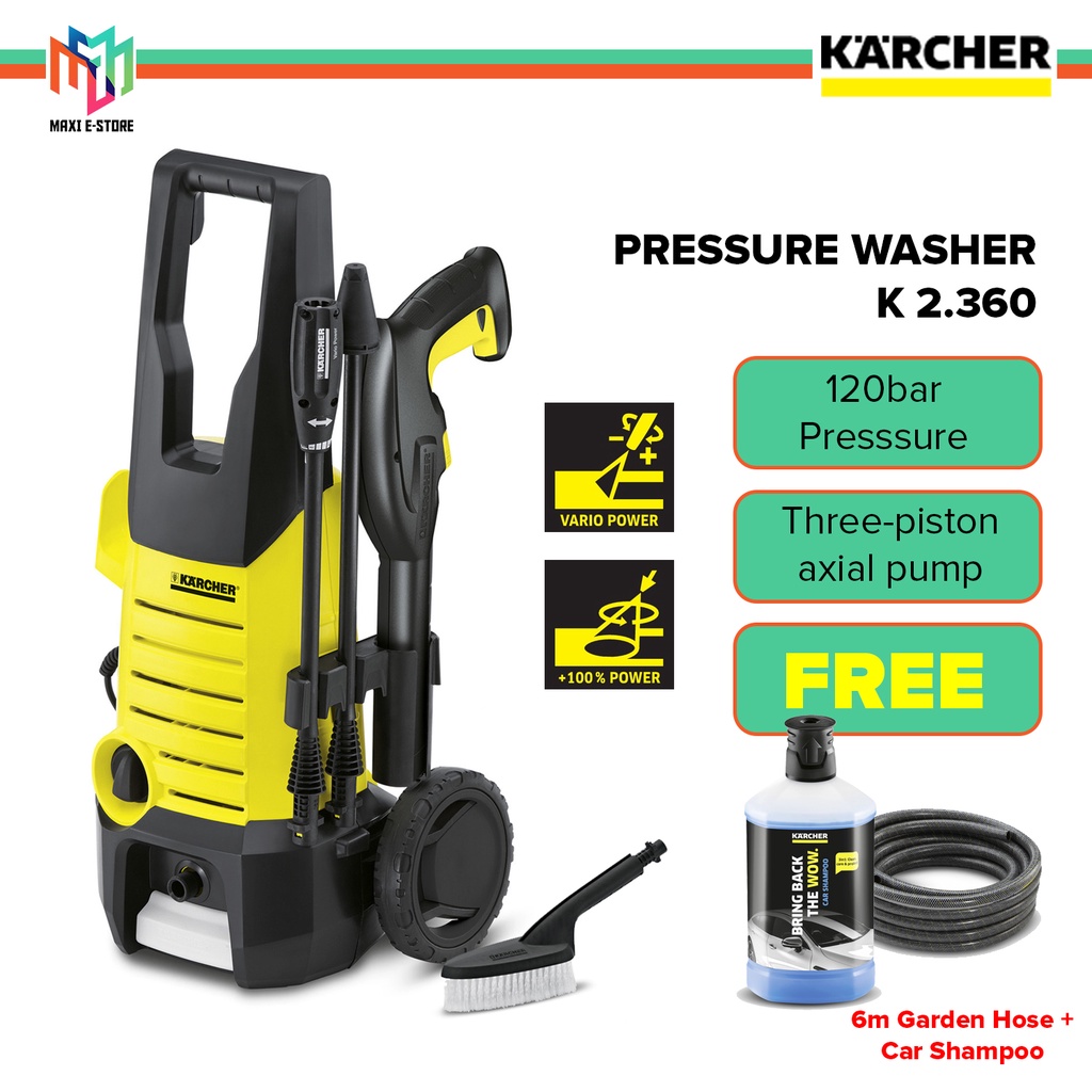 [FREE Car Shampoo + Hose] Karcher K2.360 K2 Series High Pressure Washer 120 bar | Shopee Malaysia