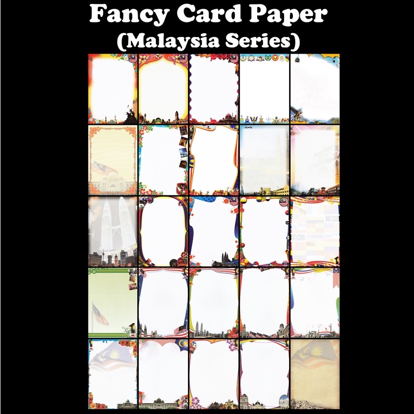 A4 Malaysia Series / Pattern Color Fancy Card Paper / Kertas Folio ...