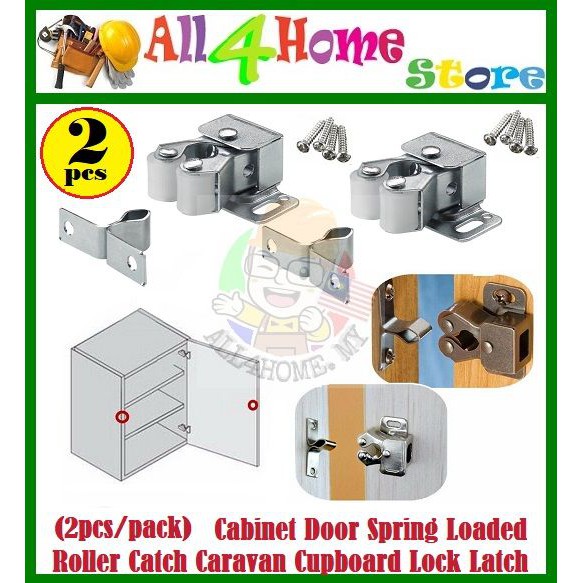 Double Roller Catch Cupboard Cabinet Door Caravan Latch Hardware ...