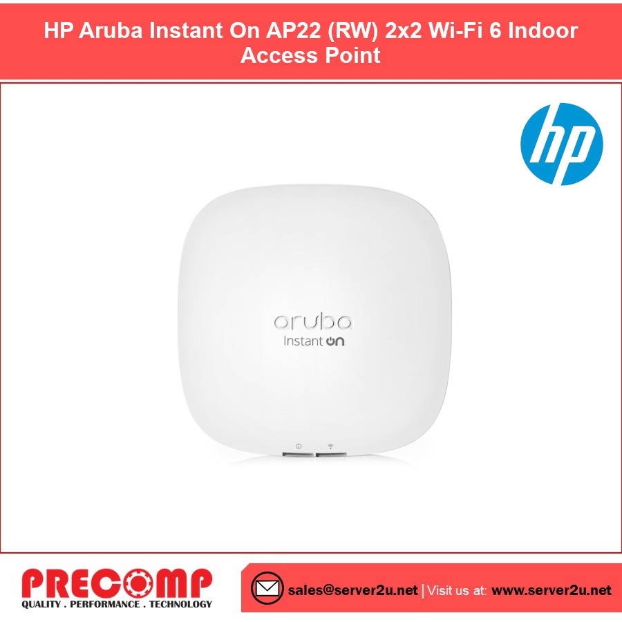 HP Aruba Instant On AP22 (RW) 2x2 Wi-Fi 6 Indoor Access Point (R4W02A ...