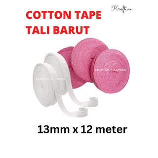 [ COTTON TAPE ] 13mm X 12m WHITE COTTON TAPE / PINK COTTON TAPE / PITA ...