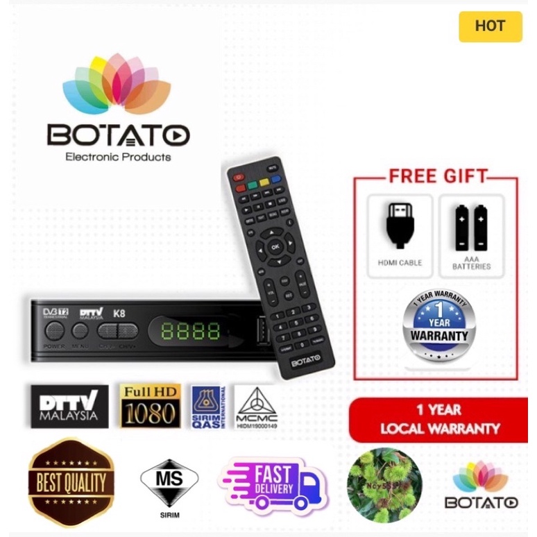 Botato Mytv Decoder K8 Myfreeview [SIRIM & MCMC] | Shopee Malaysia
