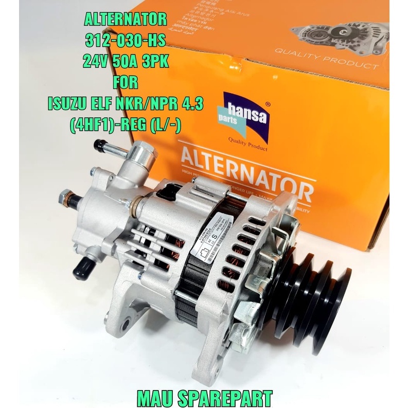 ( HANSA ) ALTERNATOR ( 312-030-HS )( 24V 50A 3PK ) FOR ISUZU ELF NKR ...