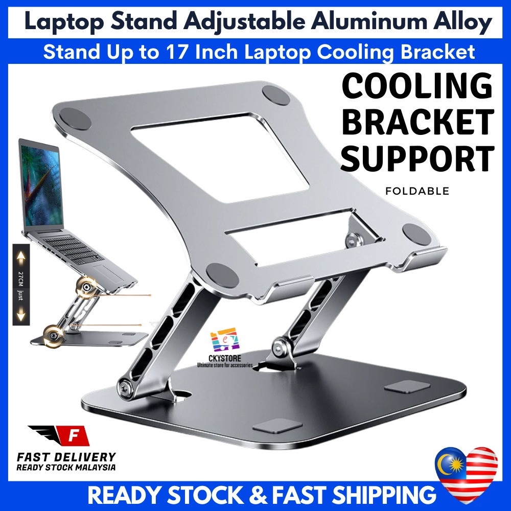 Silver Laptop Adjustable Foldable AluminumAlloy Notebook TabletStand Up ...