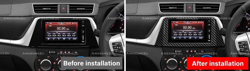 Awesome2u Perodua Bezza Facelift 2019-2024 Radio Frame Cover Trim ...