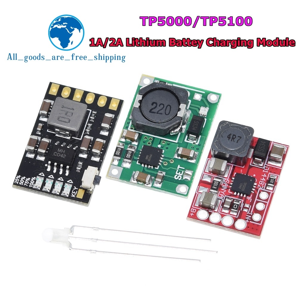 TP5100 charging management power supply module board TP5000 1A 2A compatible with 4.2V 8.4V ...