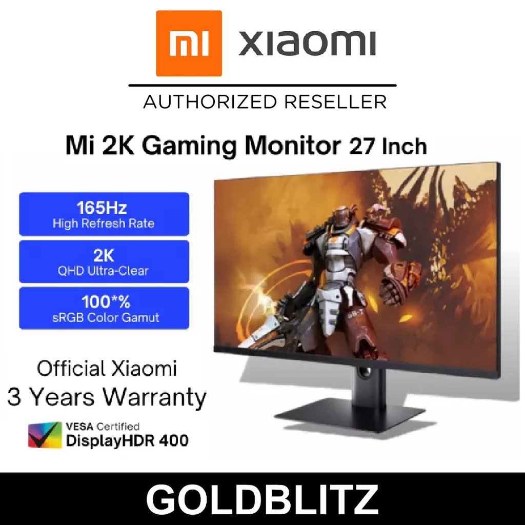 Xiaomi Mi 2K Gaming Monitor 27-inches QHD 2K Display 165Hz Refresh Rate ...