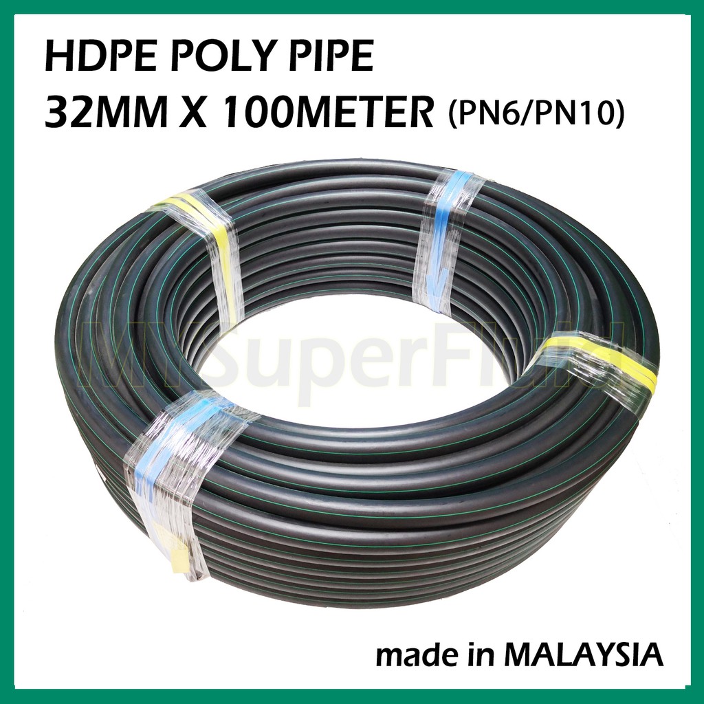 32MM x 100Meter HDPE POLYPIPE Poly Pipe No Sirim (PN6/PN10) | Shopee ...
