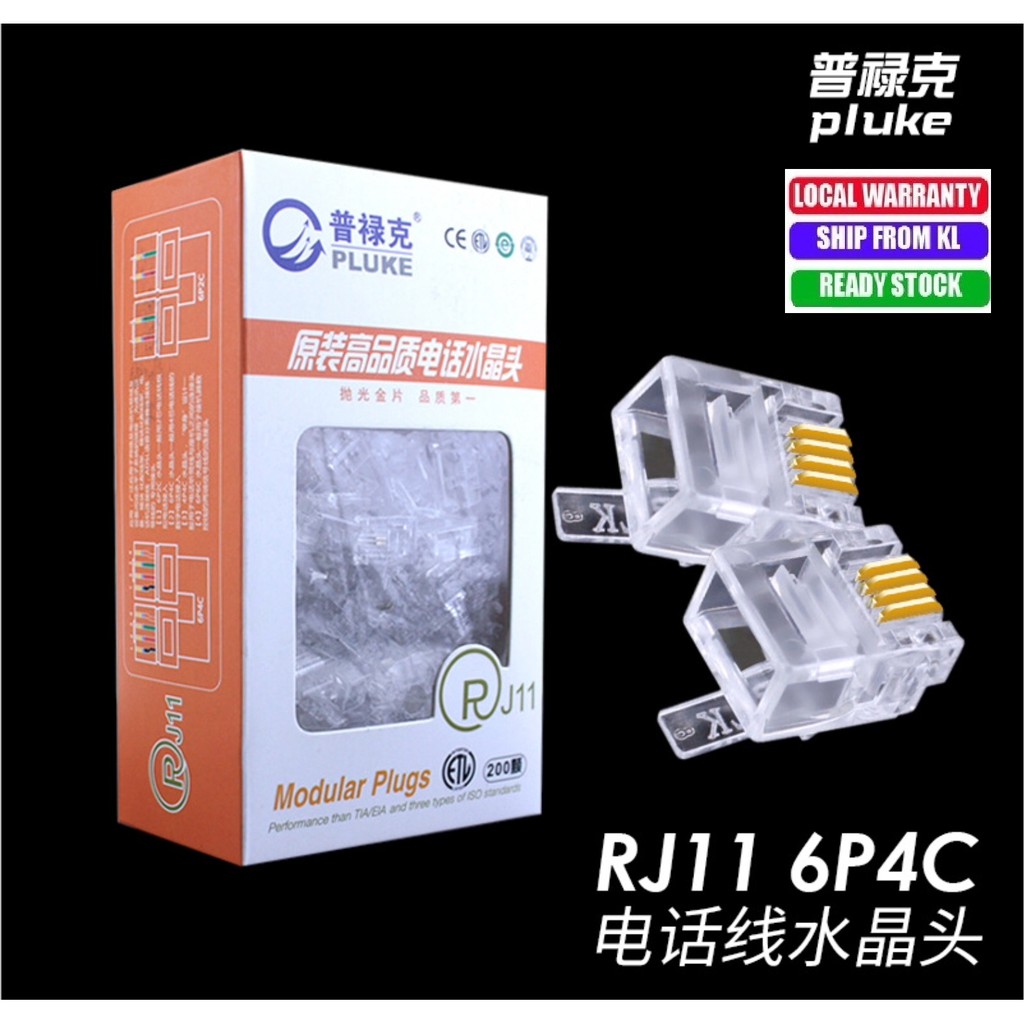Telephone 4-pin rj-11 crystal jack - 50 pcs | Shopee Malaysia