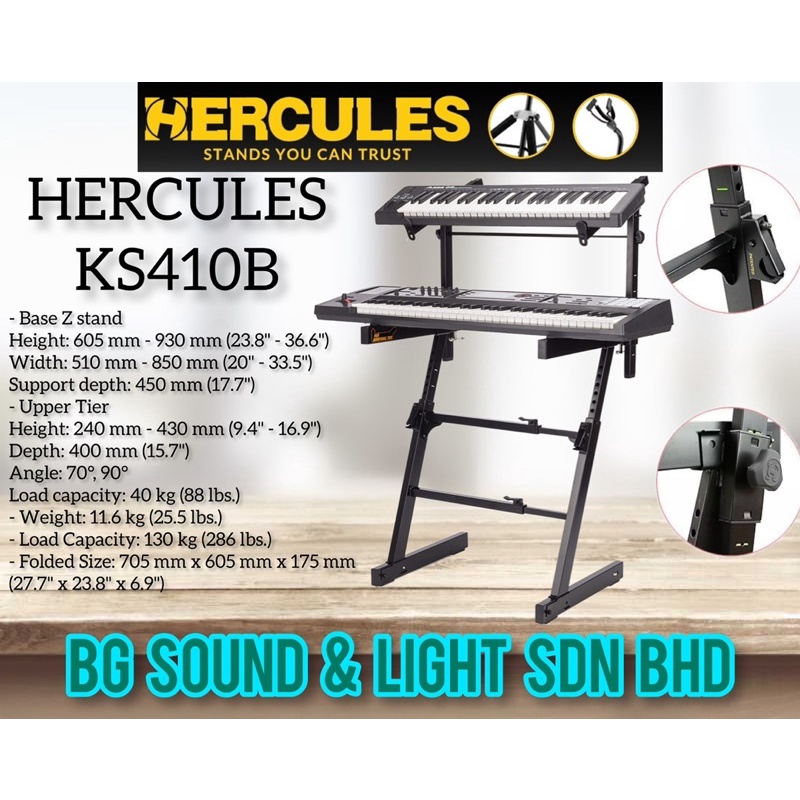 HERCULES KS410B AUTOLOCK Z-KEYBOARD STAND W/TIER ( KS-410B / 410B ...
