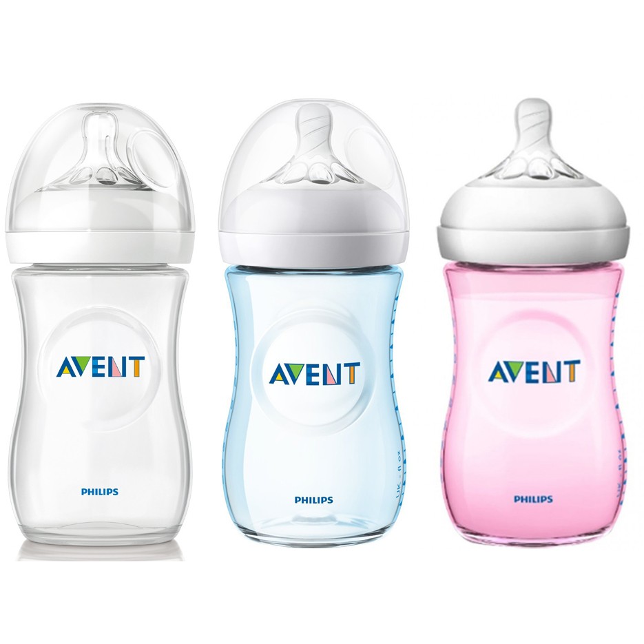 Avent Natural Feeding Bottle 9oz/260ml-Blue/Pink/White | Shopee Malaysia