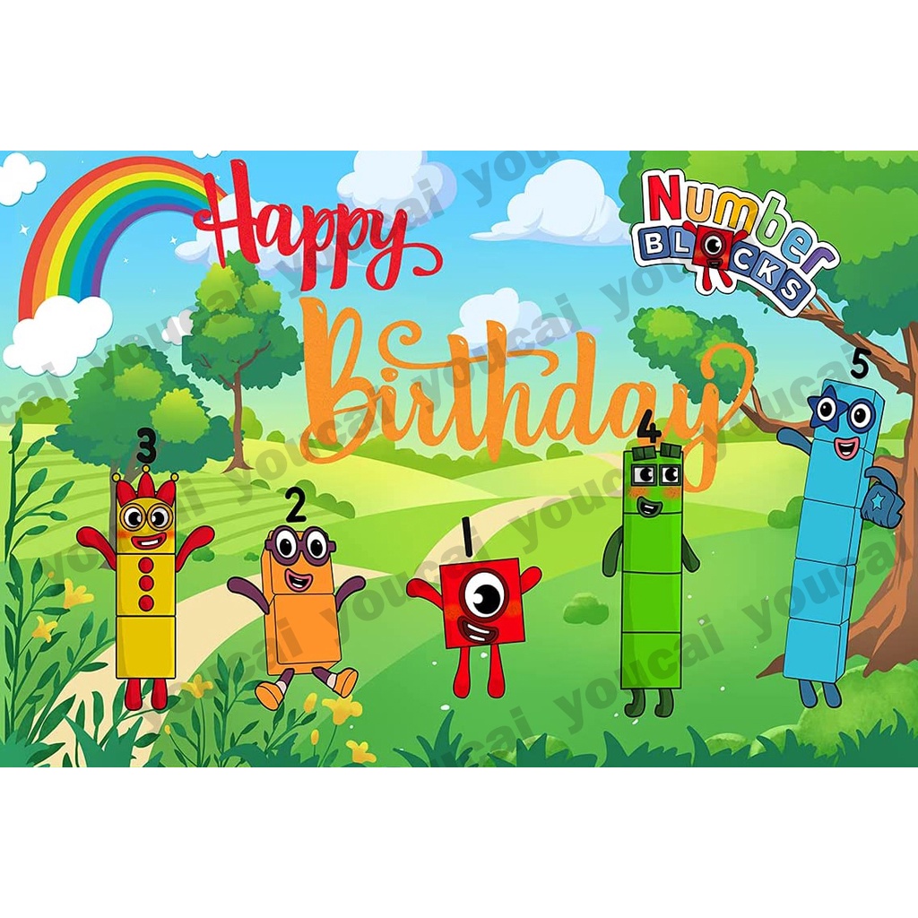 Ready Stock Numberblocks theme Backdrop Tapestry background cloth ...