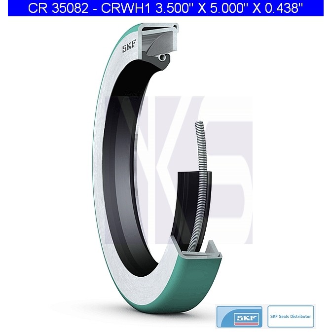 SKF CR 35082 - CRWH1 Rotary Shaft Seal NBR ( 3.500" x 5.000" x 0.438 ...