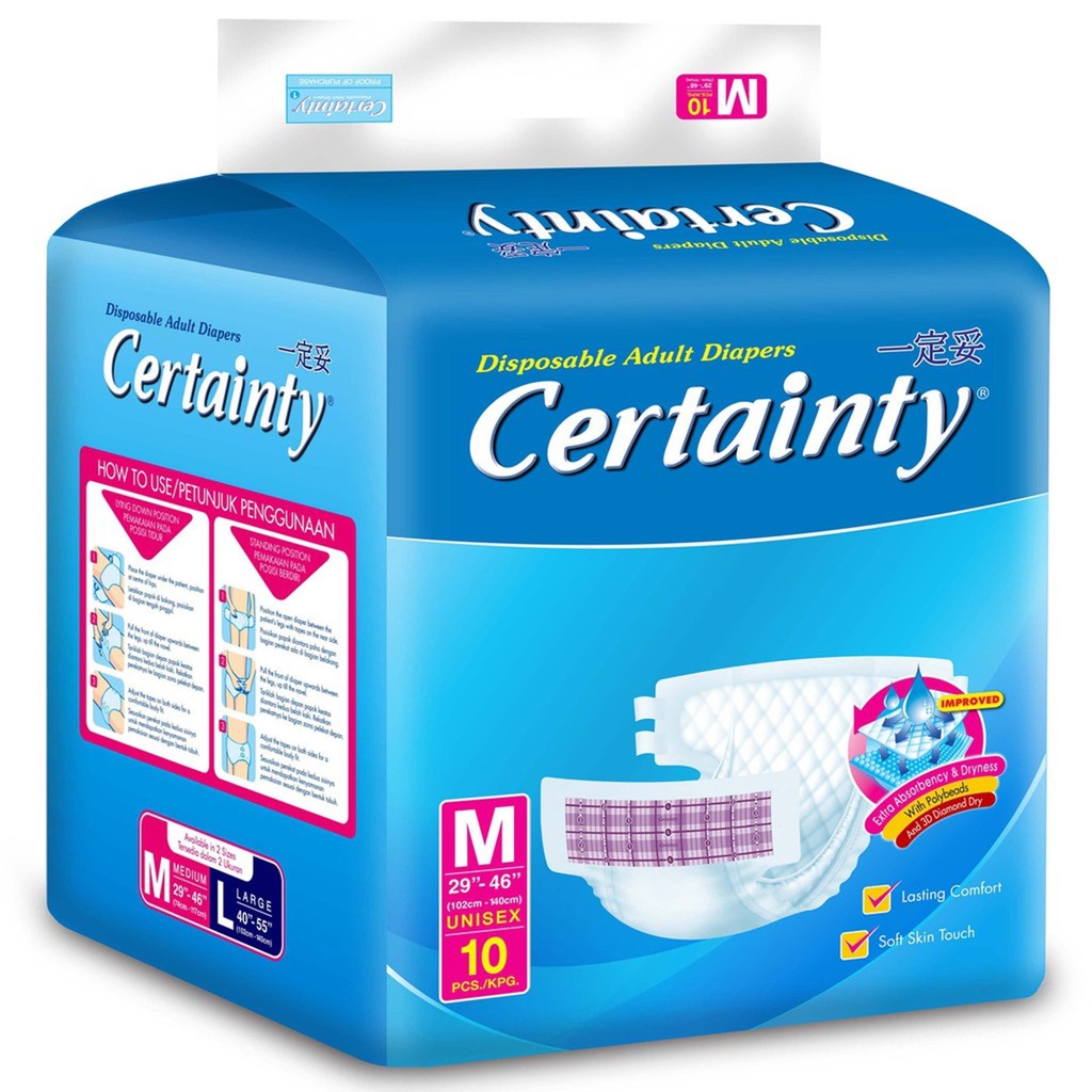 Certainty Disposable Adult Diapers M10/L10 | Shopee Malaysia