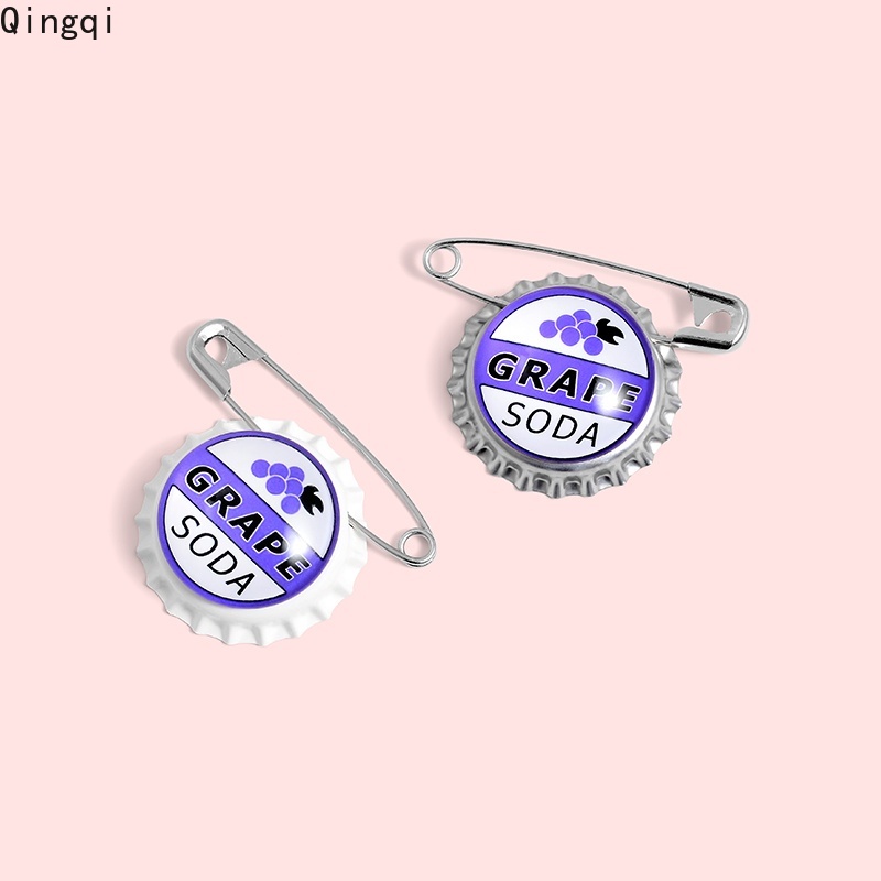 Grape Soda Bottle Cap Pin Brooches Badge Shirt Clothes Lapel Pin Decor ...