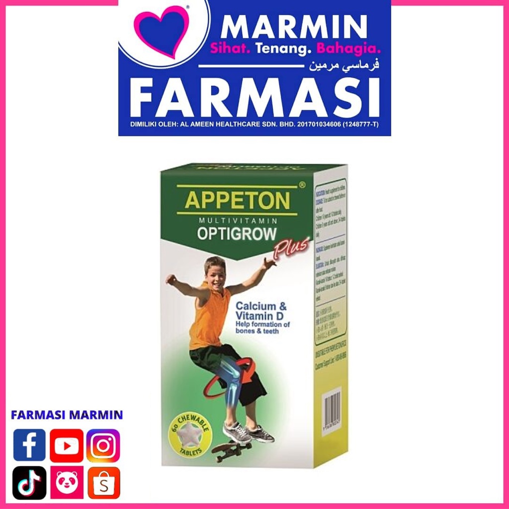 APPETON MULTIVITAMIN OPTIGROW PLUS TABLET 60'S | Shopee Malaysia