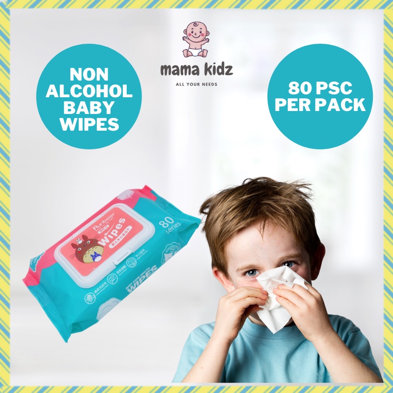 Wet Tissue Baby Wipes Tissue 80 Pcs Per Pack With Cover Non Alcohol ...