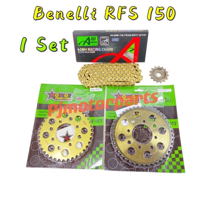 Benelli RFS150i Sprocket Set 428 RFS 150 RSF150 (Aji Racing 428H Chain ...