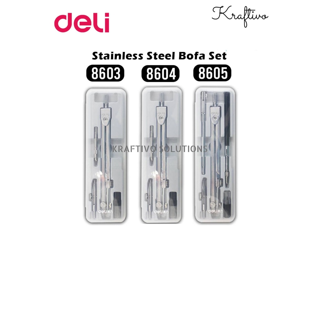 [ COMPASS ] DELI STAINLESS STEEL COMPASS SET / BOFA SET / DELI 8603 ...
