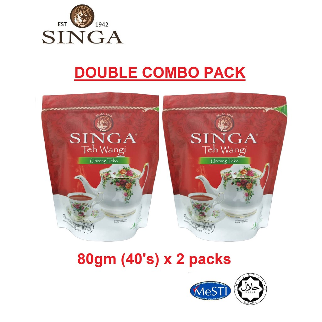 DOUBLE COMBO PACK SINGA Uncang Teko Teh Wangi/ Rose Tea Potbag form ...