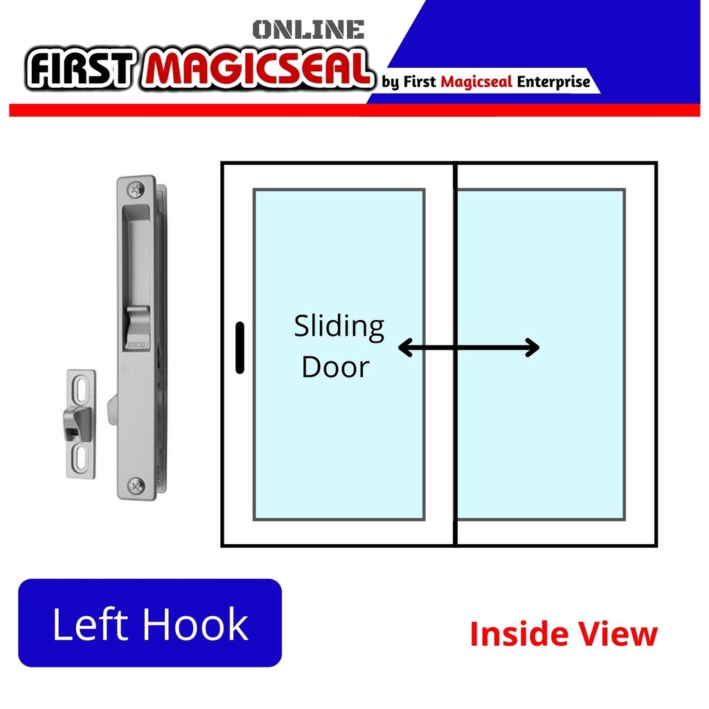 1stMagicSeal - A6 A5 Quality Sliding Glass Door Handle Lock Silver ...