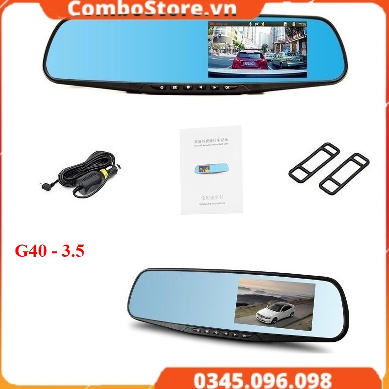 G40 Full HD 1080P mirror-mounted car dash cam with integrated reverse ...