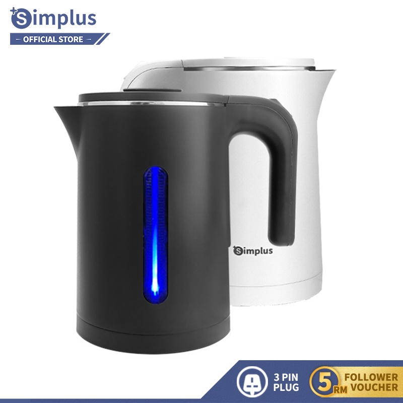 Simplus Electric Jug Kettle (1.8L/1500W) 304 Stainless Steel Auto Power ...
