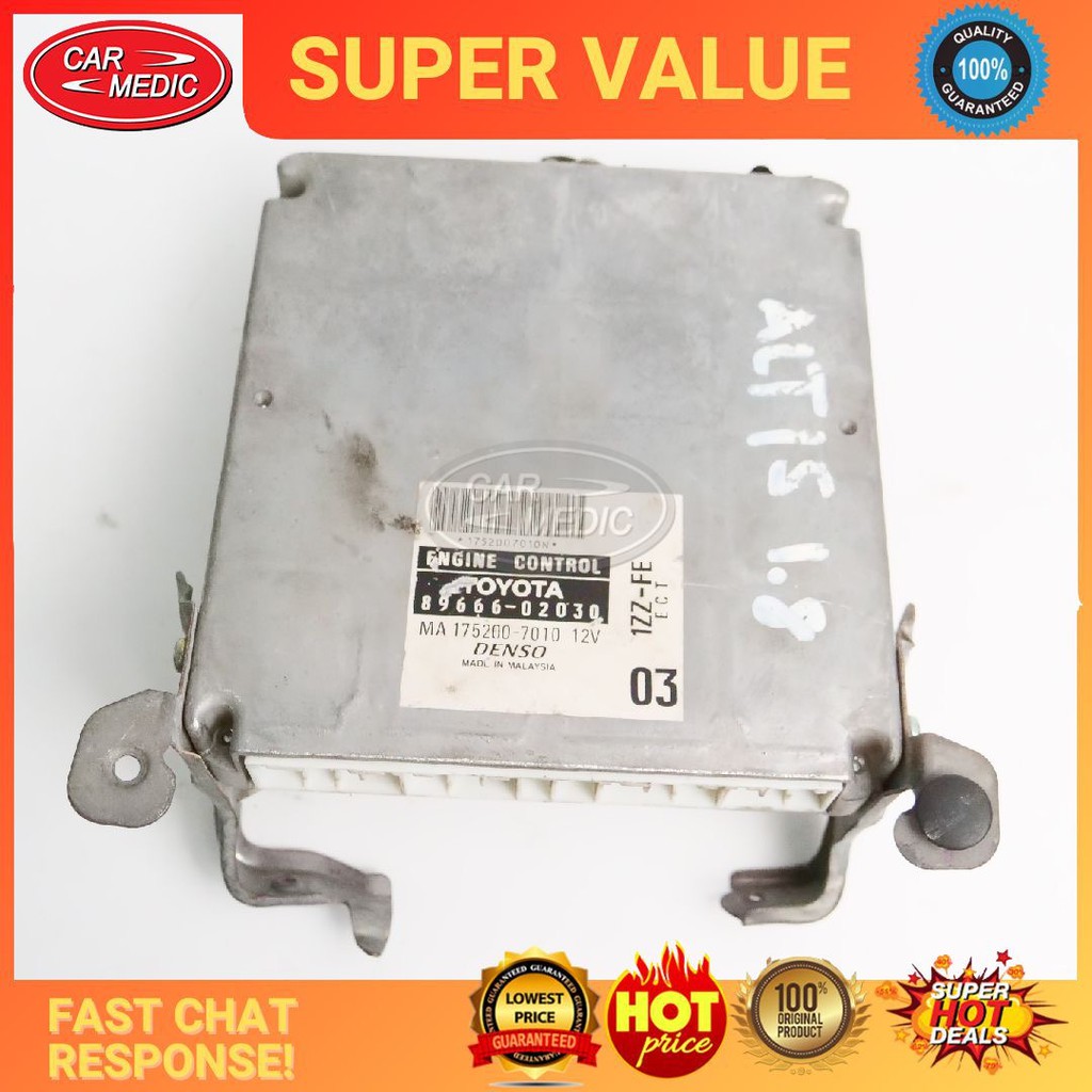 (89666-02030) Original Toyota Altis 1.8L 1ZZ ECU / Engine Control Unit ...