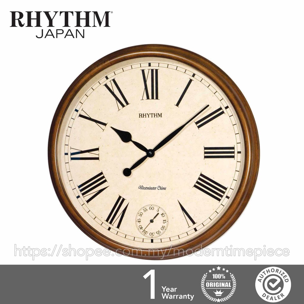 RHYTHM CMH721 Westminster Chime Woodens Decor Wall Clock | Shopee Malaysia
