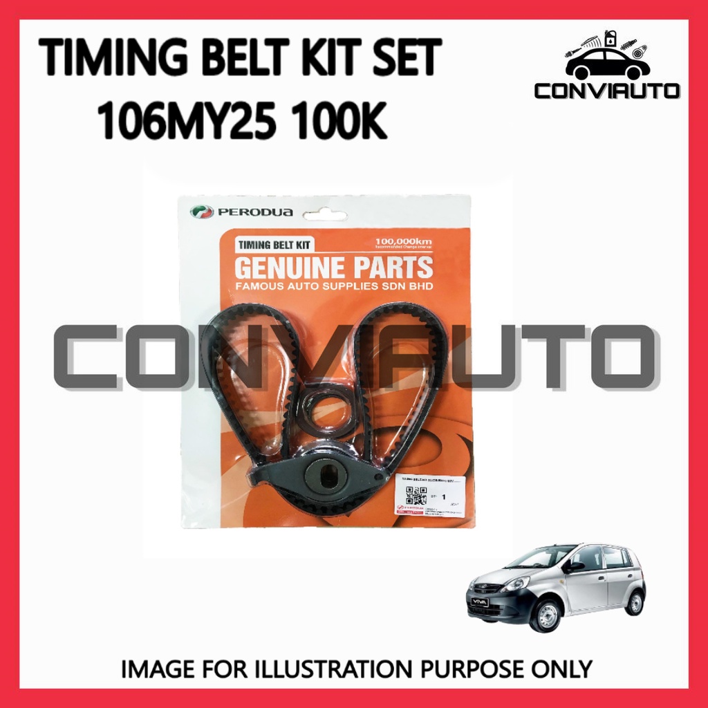PERODUA VIVA 660 106MY25 TIMING BELT SET 100,000KM (13500-18R02-SET ...