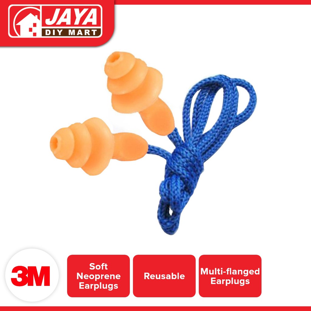 3M 1270 Reusable Ear Plugs, Corded PVC 100% ORIGINAL | Shopee Malaysia