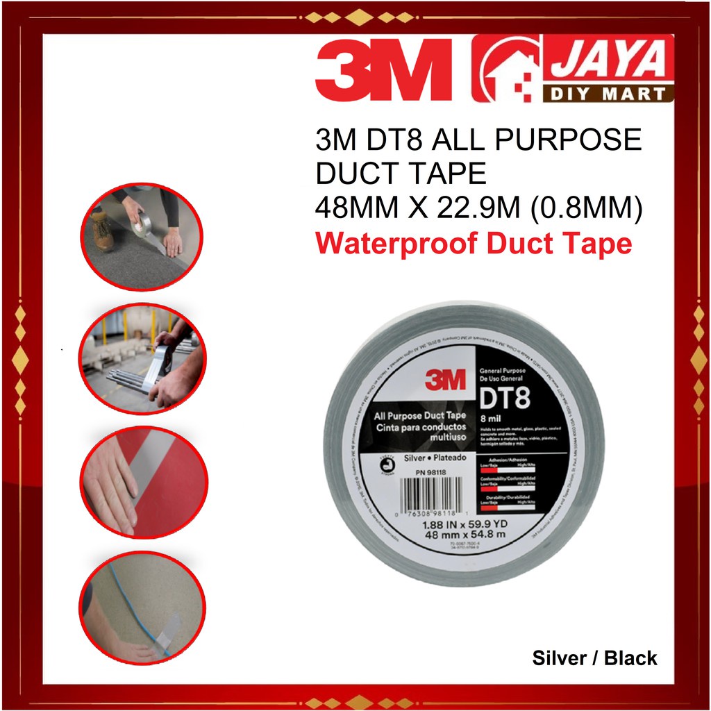 [READY STOCK] 3M DT8 ALL PURPOSE DUCT TAPE 48MM X 22.9M (0.8MM ...