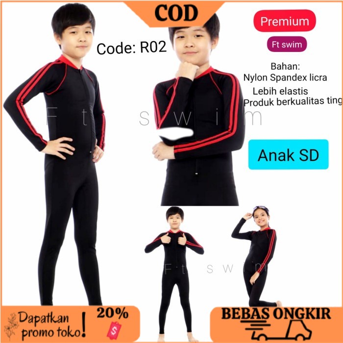 (COD) Elementary School Children's Swimsuit Boys / Diving Suit Boys - R03 SD Blue, M | Shopee ...