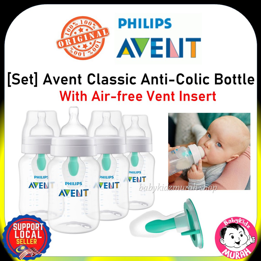 Botol Susu Philips Avent Classic Anti Colic With Air Free Vent 4oz