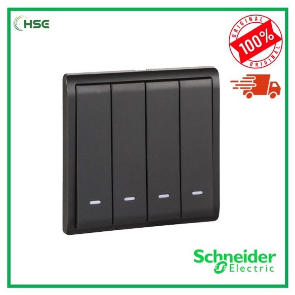 Schneider Electric Pieno 16A 4 Gang Switch with Fluorescent Locator ...