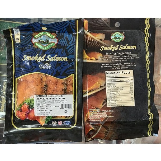 [SHCF] 100g Bonfisken Premium Traditional Smoked Salmon Marinated ...