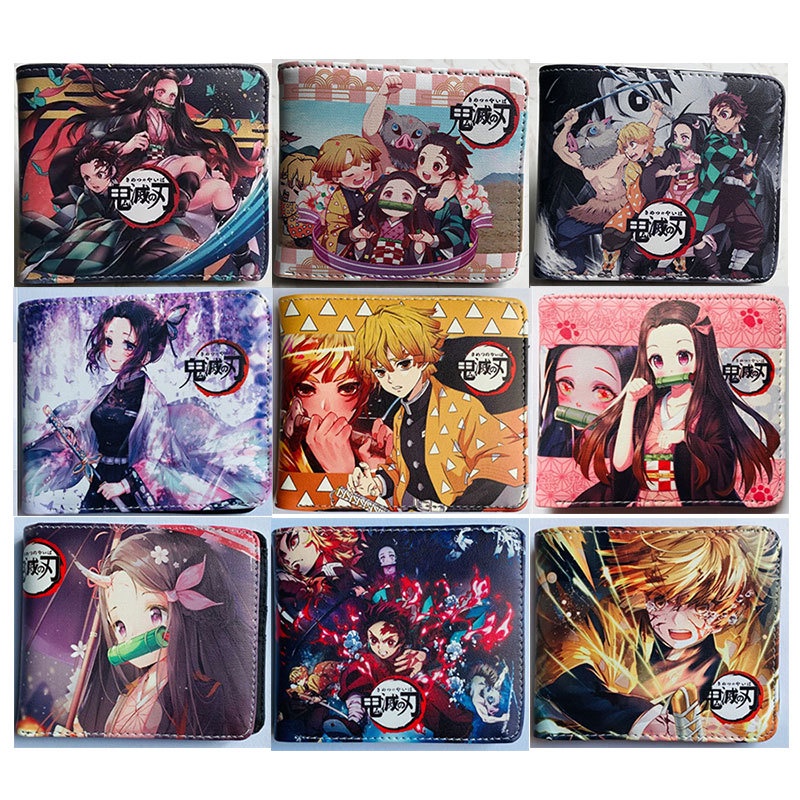 Anime Demon Slayer Wallet Fashion PU Leather Purse Kamado Tanjirou ...