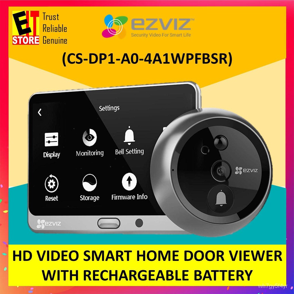 sMIK EZVIZ LOOKOUT DP1 HD VIDEO SMART HOME DOOR VIEWER WITH RECHARGEABLE BATTERY (CS-DP1-A0 ...