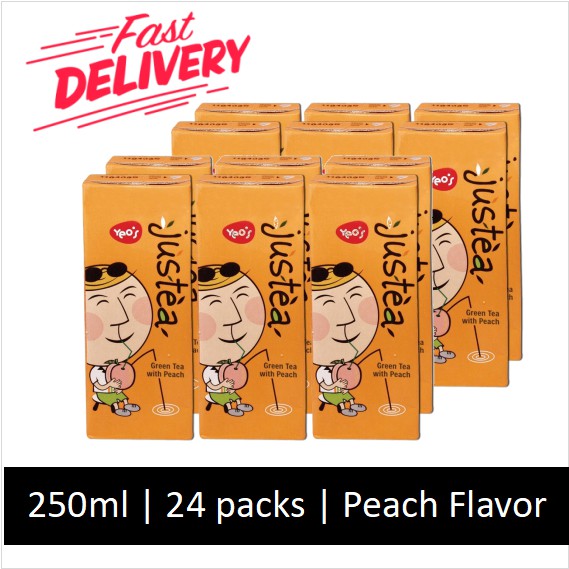 Justea Peach Green Tea 250ml x 24 pack | Shopee Malaysia